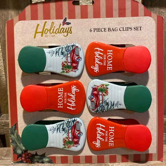 CWC | Kitchen | Farmhouse Red Pickup Truck Christmas Food Bag Clips Set ...